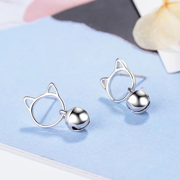 Jewelry | New 925 Sterling Silver Cat Bell Earrings | Poshmark